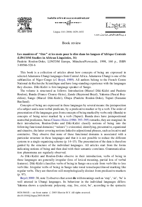 (PDF) Les mani res d? ? tre? et les mots pour le dire dans les langues ...