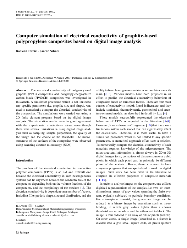 (PDF) Computer simulation of electrical conductivity of graphite-based ...