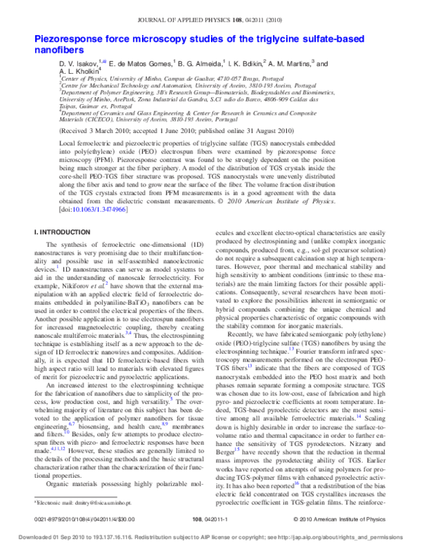 (PDF) Piezoresponse force microscopy studies of the triglycine sulfate ...