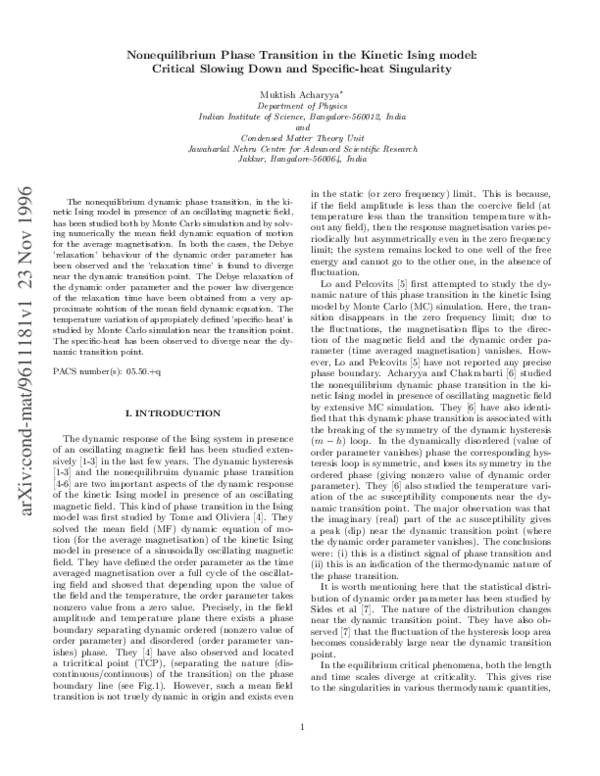 (PDF) Nonequilibrium phase transition in the kinetic Ising model on a two-layer square lattice ...
