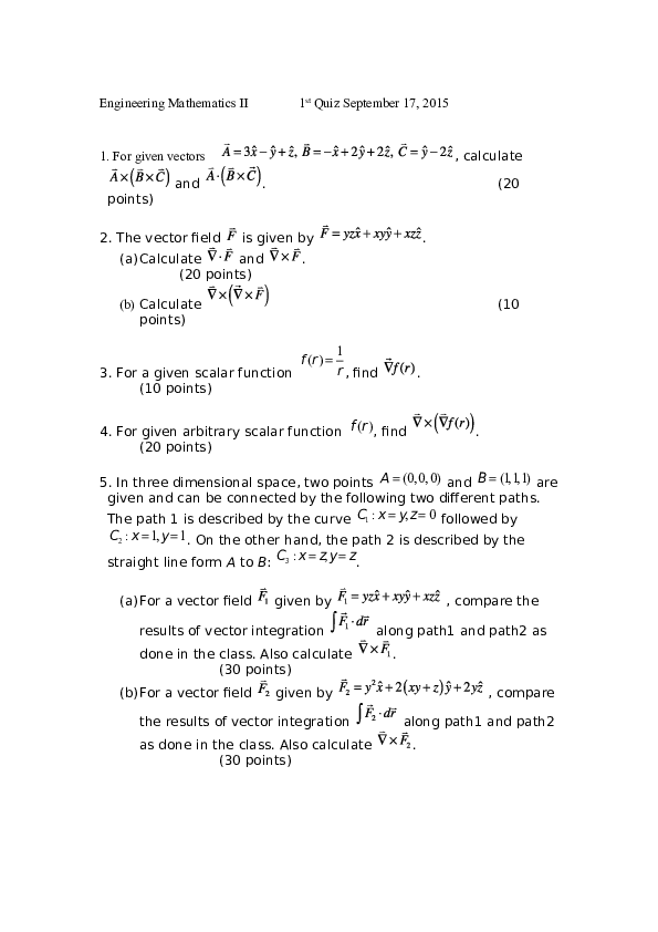 (DOC) Engineering Mathematics II