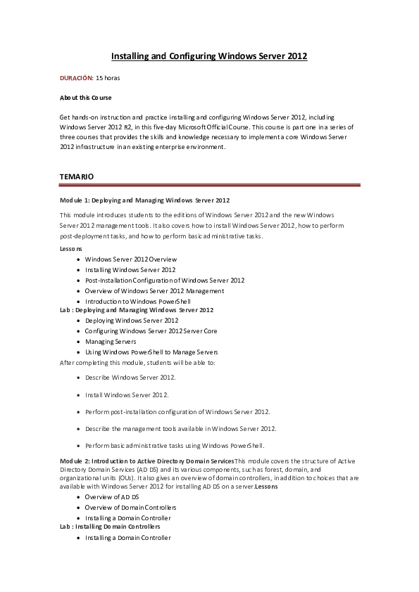 (PDF) Installing and Configuring Windows Server 2012