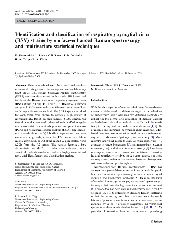 (PDF) Identification and classification of respiratory syncytial virus ...