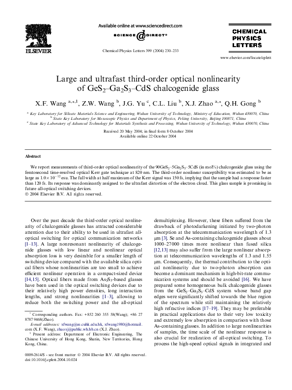 (PDF) Large and ultrafast third-order optical nonlinearity of heteroleptic triple-decker ...