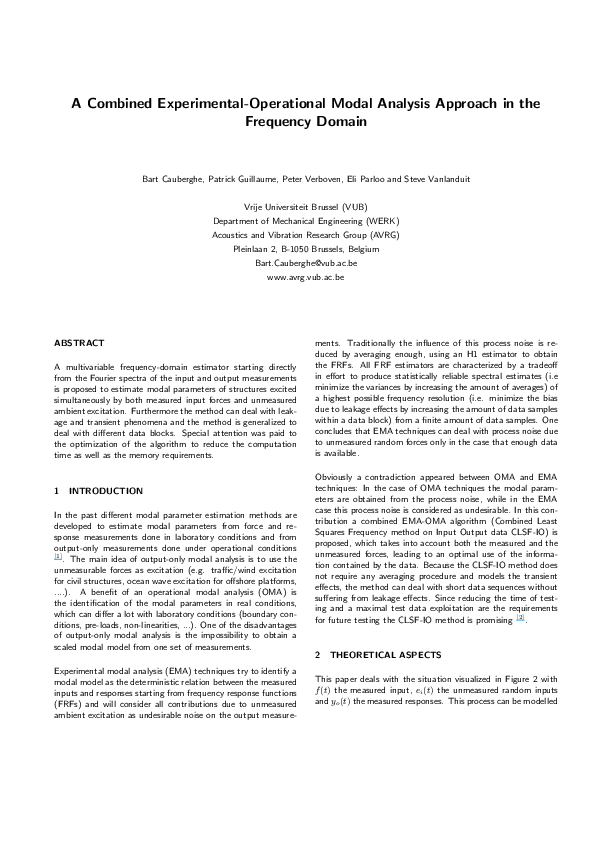 A Combined Experimental Operational Modal Analysis Approach In The
