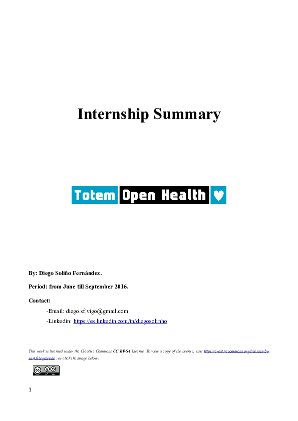 (PDF) Internship Summary