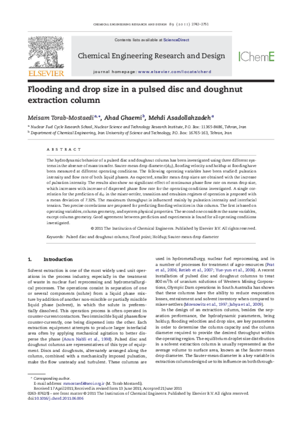 (PDF) Flooding and drop size in a pulsed disc and doughnut extraction ...