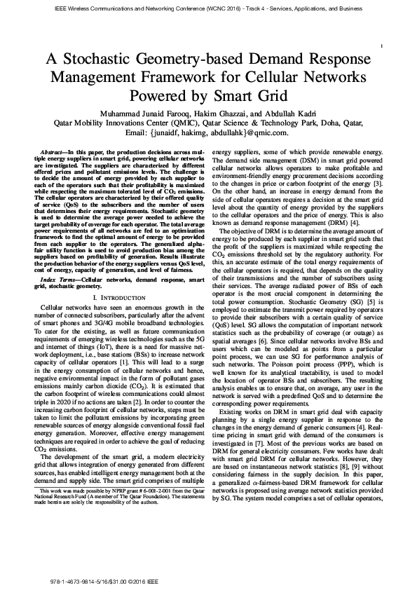 (PDF) A stochastic geometry-based demand response management framework for cellular networks ...