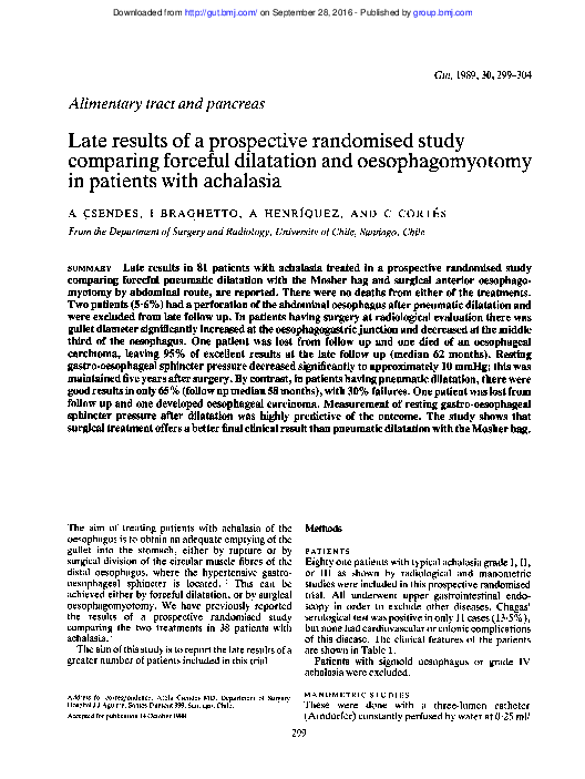(PDF) Sixteen years follow up of achalasia: A prospective study of ...