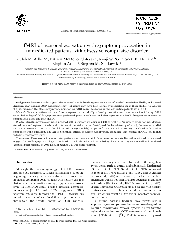 (PDF) fMRI of neuronal activation with symptom provocation in ...