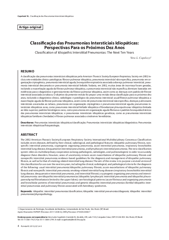 (PDF) Classificação das Pneumonias Intersticiais Idiopáticas ...