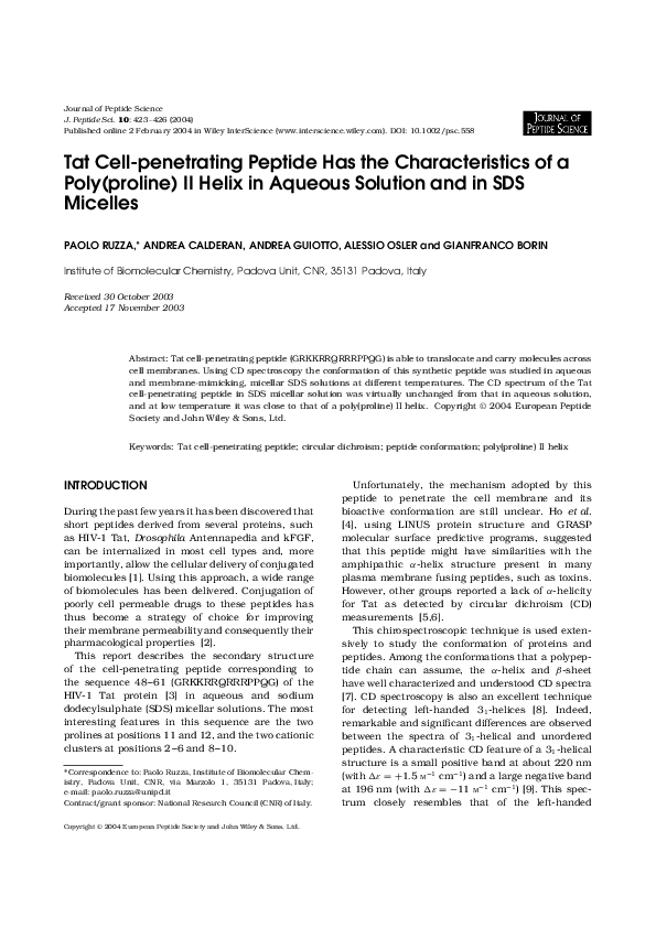(PDF) Tat cell-penetrating peptide has the characteristics of a poly ...