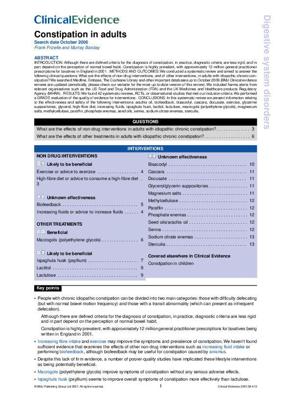 (PDF) Constipation in adults