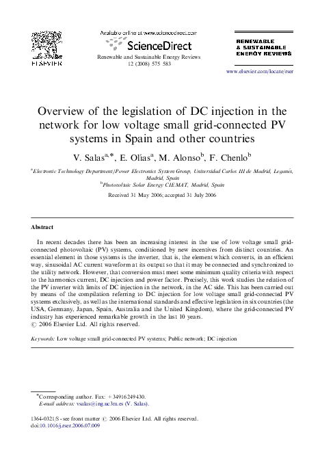 (PDF) Overview of the legislation of DC injection in the network for ...