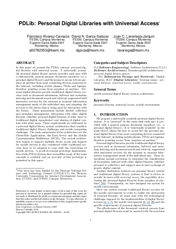 (PDF) Personal Digital Libraries