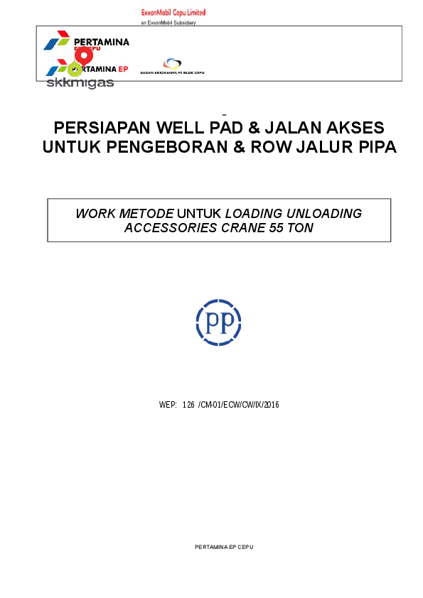 (DOC) METODE KERJA LOADING UNLOADING ACCESORIES CRANE 55 TON