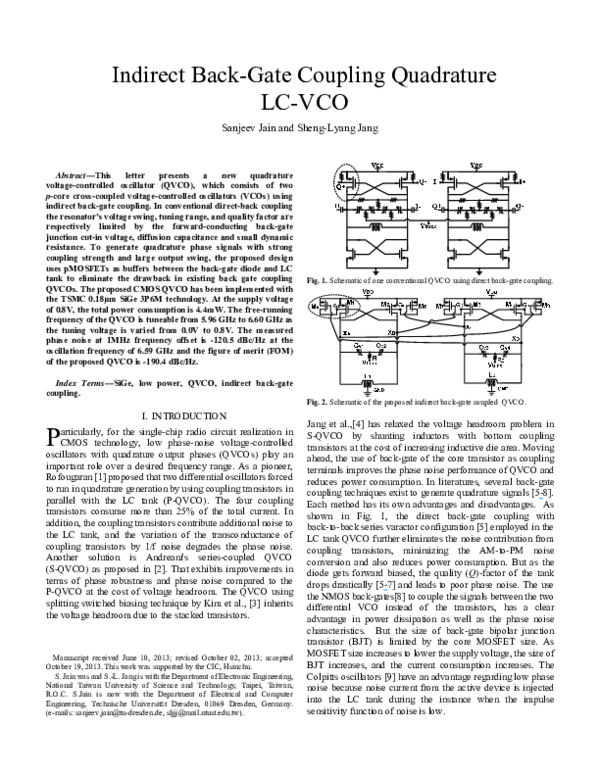 (PDF) Indirect Back-Gate Coupling Quadrature LC-VCO