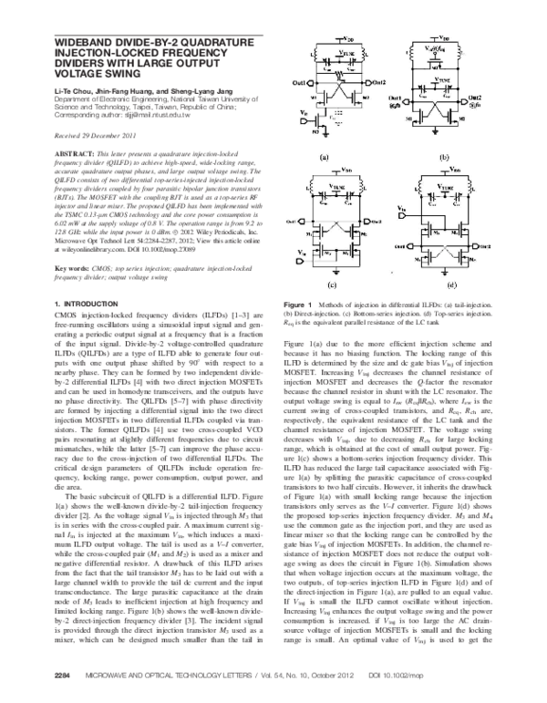 (PDF) Wideband divide-by-2 quadrature injection-locked frequency ...