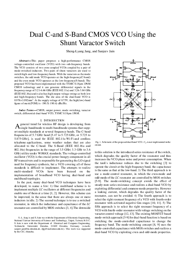 (PDF) Dual C- and S-Band CMOS VCO Using the Shunt Varactor Switch