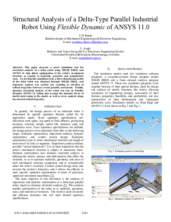 (PDF) Structural analysis of a delta-type parallel industrial robot ...