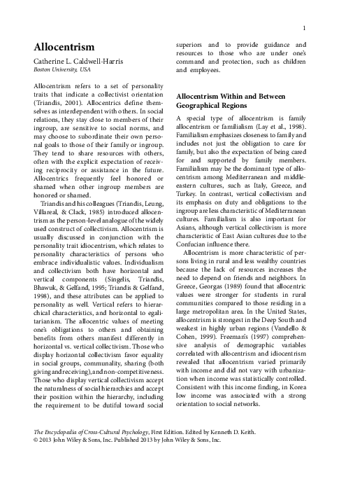 (PDF) Allocentrism