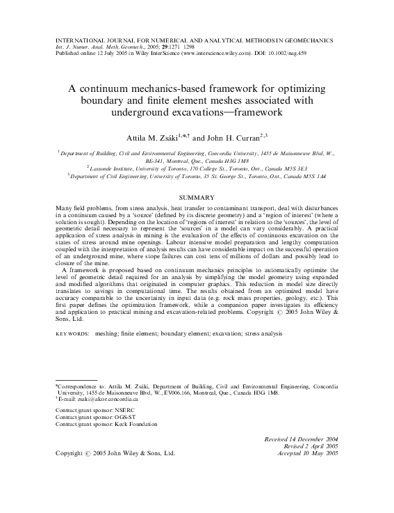 (PDF) A continuum mechanics-based framework for optimizing boundary and finite element meshes ...