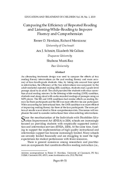(PDF) Comparing the Efficiency of Repeated Reading and Listening-While-Reading to Improve ...