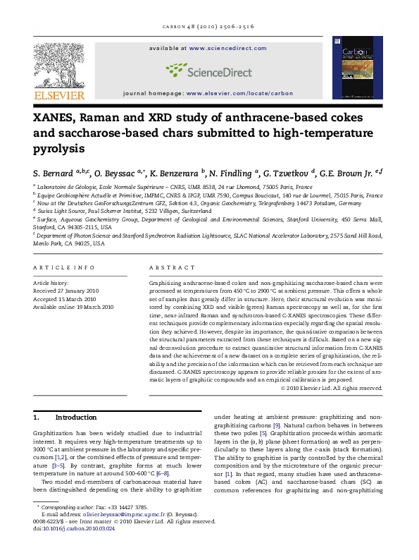 (PDF) XANES, Raman and XRD study of anthracene-based cokes and ...