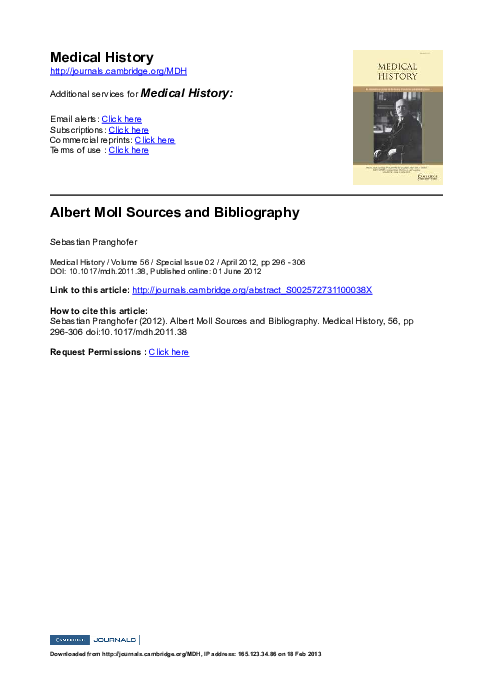(PDF) Albert Moll sources and bibliography