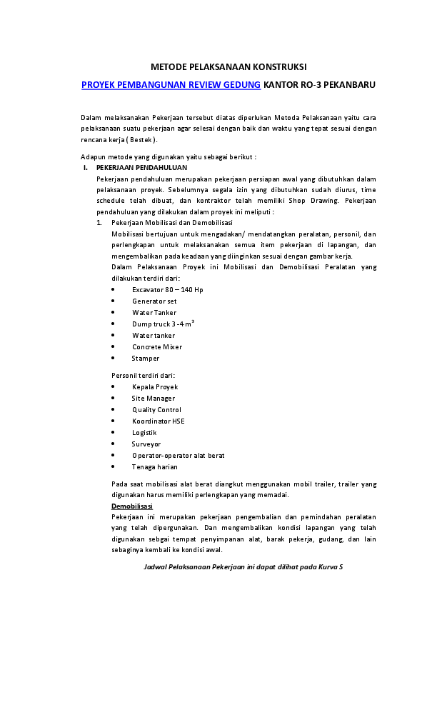 (PDF) METODE PELAKSANAAN KONSTRUKSI PROYEK PEMBANGUNAN REVIEW GEDUNG ...