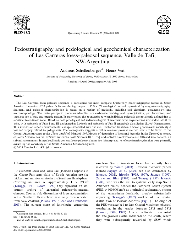 (PDF) Pedostratigraphy and pedological and geochemical characterization ...