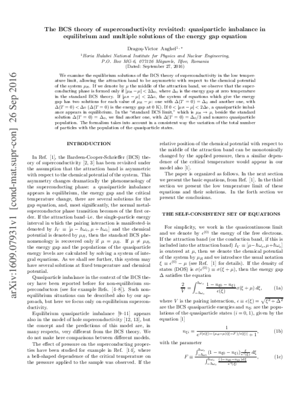 (PDF) The BCS theory of superconductivity revisited: quasiparticle ...