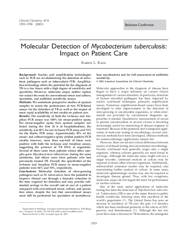 (PDF) P1983 Molecular detection of Mycobacterium tuberculosis by tHDA ...