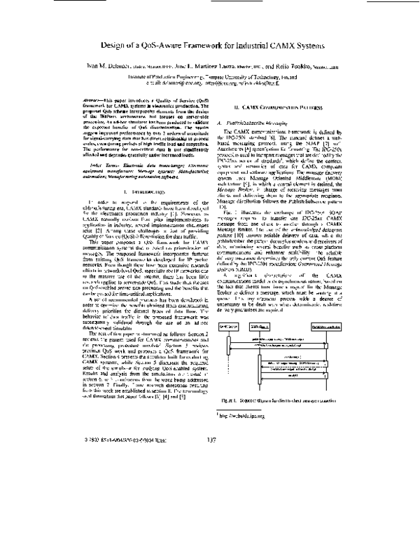 (PDF) Design of a QoS-aware framework for industrial CAMX systems