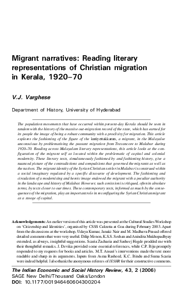 (PDF) Migrant narratives: Reading literary representations of Christian ...