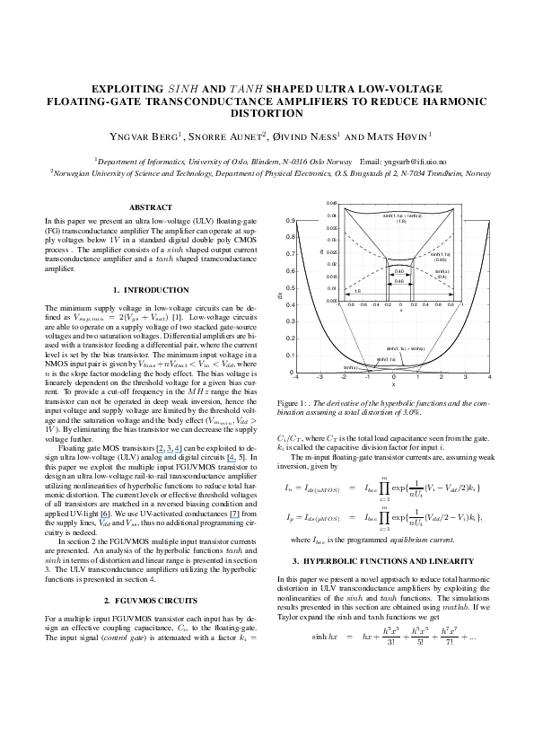 (PDF) Exploiting sinh and tanh shaped ultra low-voltage floating-gate ...
