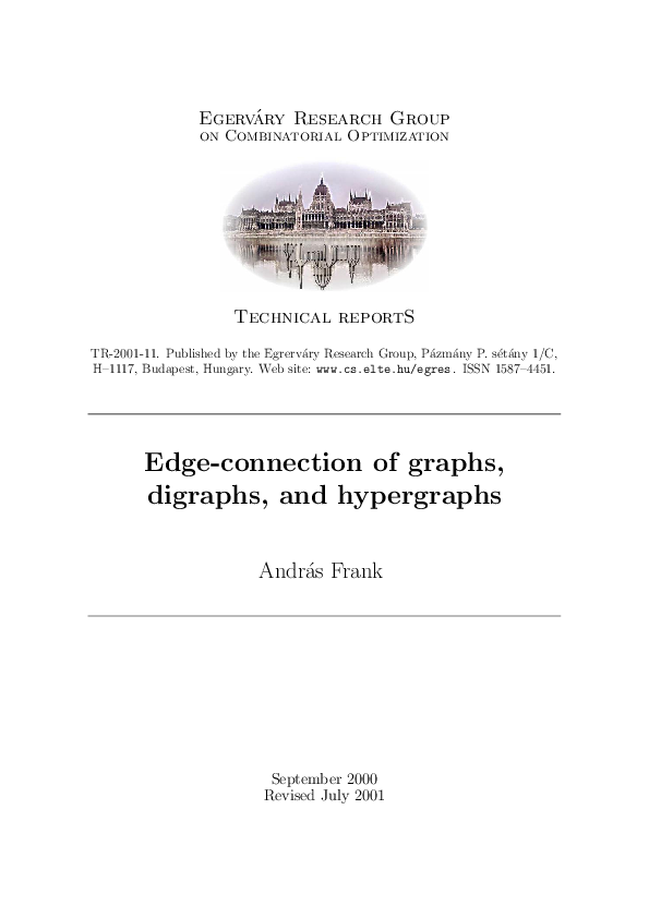 Pdf Edge Connection Of Graphs Digraphs And Hypergraphs