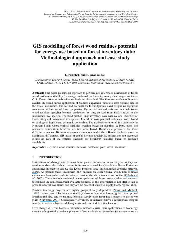 Pdf Gis Modelling Of Forest Wood Residues Potential For Energy Use Based On Forest Inventory