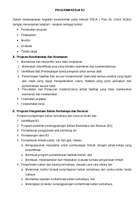 (DOC) PROGRAM KERJA K3