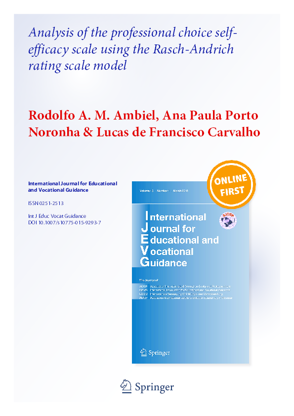 (PDF) Analysis of the professional choice self-efficacy scale using the Rasch-Andrich rating ...