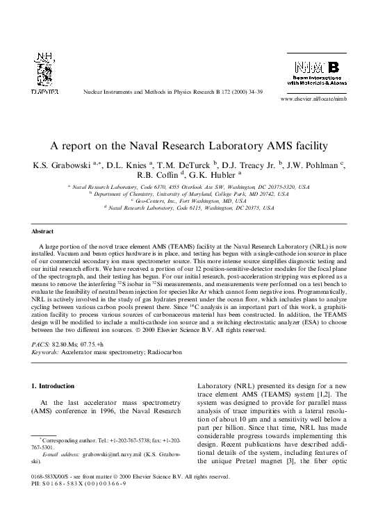 (PDF) A report on the Naval Research Laboratory AMS facility