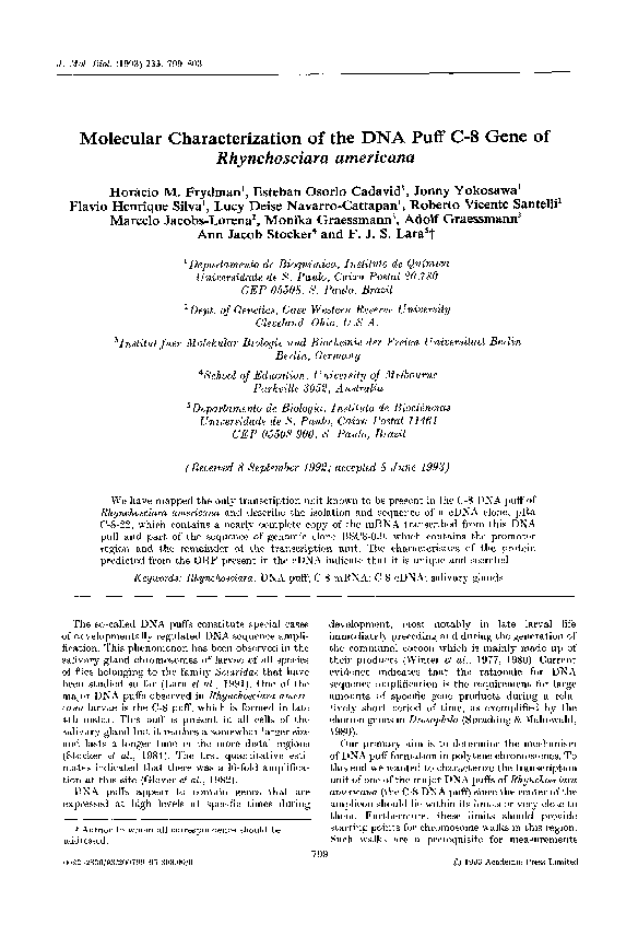 (PDF) Molecular characterization of the B2 DNA puff gene of ...
