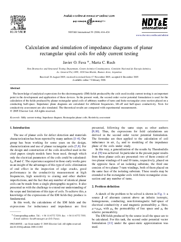 (PDF) Calculation and simulation of impedance diagrams of planar ...