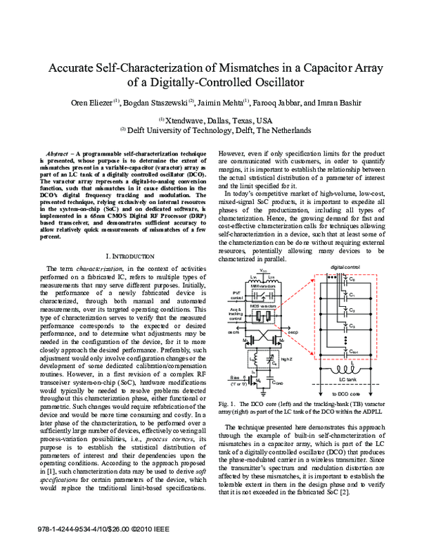 (PDF) Accurate self-characterization of mismatches in a capacitor array ...