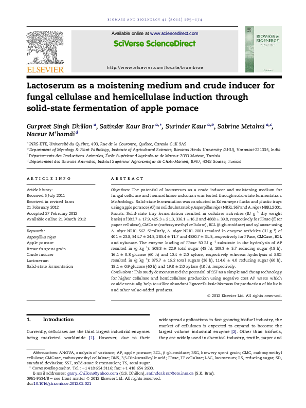 (PDF) Lactoserum as a moistening medium and crude inducer for fungal ...