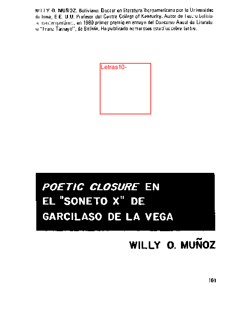 (PDF) Poetic Closure en el "Soneto X" de Garcilaso de la Vega
