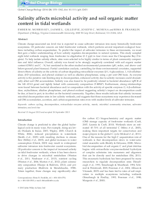 (PDF) Salinity affects microbial activity and soil organic matter ...