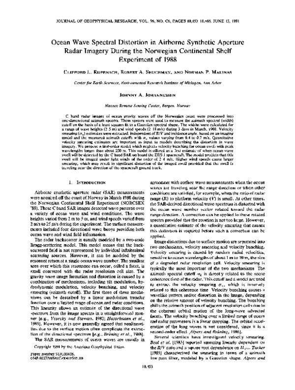 (PDF) Ocean wave spectral distortion in airborne synthetic aperture ...