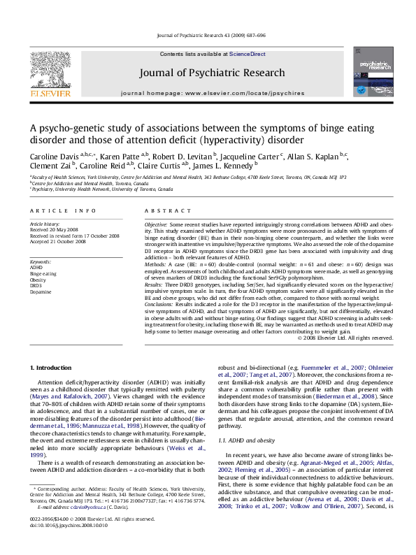 (PDF) A psycho-genetic study of associations between the symptoms of ...