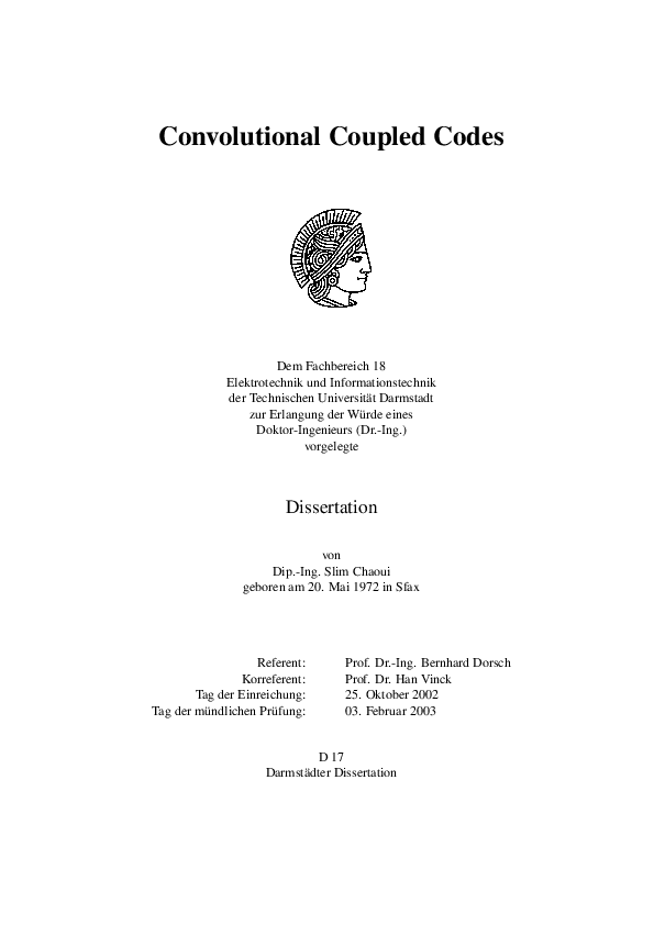 (PDF) On Convolutional Coupled Codes